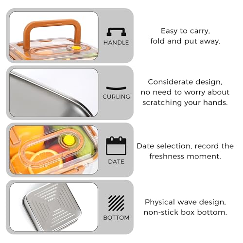 Vacuum Sealed Container,with Vacuum Pump,Stainless Steel Vacuum Food Storage Container,for Food Storage,Kitchen Storage ,Keep Food Fresh 5 Times Longe