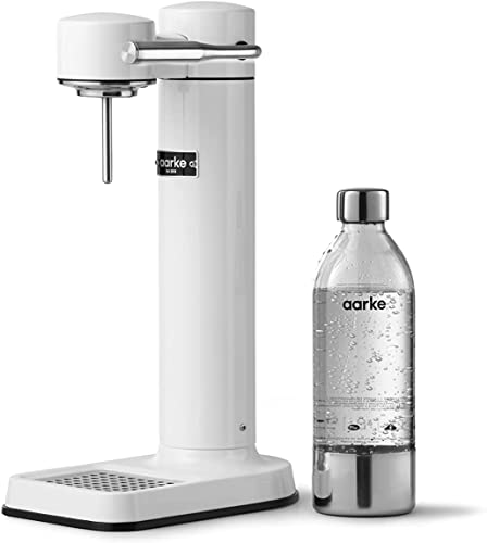 aarke - Carbonator III Premium Carbonator - Sparkling & Seltzer Water Soda Maker Soda Maker with PET Bottle (White, With CO2 Cylinder)