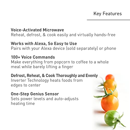 Panasonic NN-SV79MS 1.4 cu.ft Smart Inverter Works with Alexa Countertop Microwave Oven 1200Watt Power with Genius Sensor Cooking, Stainless Steel