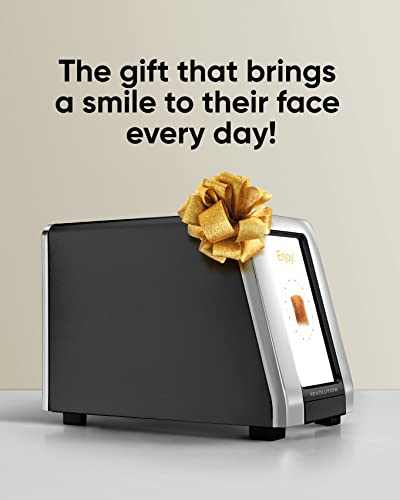 Revolution InstaGLO R180B – NEW! 2-Slice, Matte Black/Chrome Touchscreen Toaster with high-speed smart settings for perfect toasting – Compatible with Revolution Panini Press accessory for crispy, melty sandwiches and quesadillas in your toaster!