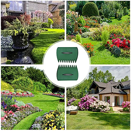 Generic, Garden and Yard Leaf Scoops Hand Rakes, Large Sized, Multiple Use for Leaves, Lawn Debris and Trash Pick Up +1 pair of garden gloves, Green-1