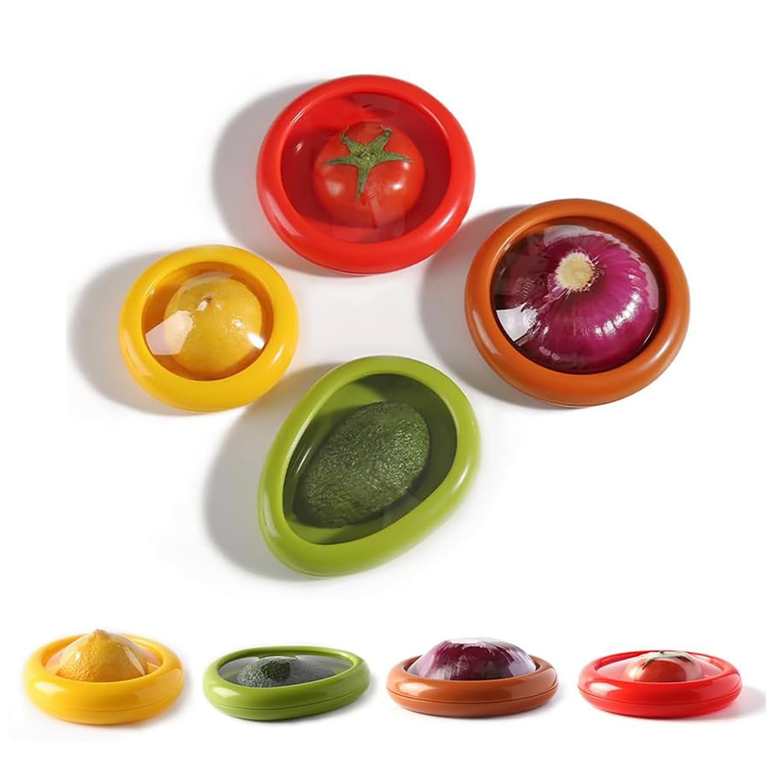 Fruit Freshness Organizer, Fruit and Vegetable Antioxidant Organizer, Silicone Fruit and Vegetable Organizer Set for Refrigerator 4 Pieces