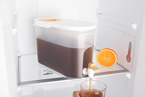 Baraiser Cold Brew Coffee Maker, 1 Gallon Iced Coffee Maker with Ultra-fine Mesh Steel Filter and Spigot,White