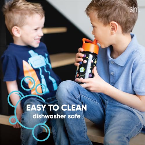 Simple Modern Disney Mickey Mouse Kids Water Bottle 2-Pack with Straw Lid | Reusable Insulated Stainless Steel & Plastic Cups for Girls and Boys, School | Summit Collection | Disney Mickey Mouse Mix