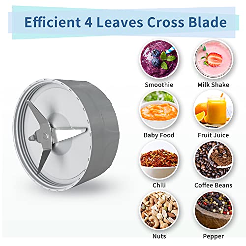 La Reveuse Personal Size Blender 250 Watts Power for Shakes Smoothies Seasonings Sauces with 1 Piece 15 oz Cup,1 Piece 10 oz Mug,BPA Free (Pearl Blue)