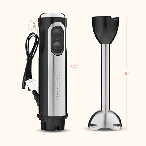 Multi-Use Immersion Blender, Hand Blender with Powerful Copper Motor 800W, High Speed, Turbo Mode, 3 in 1 Handheld Blender Stick Stainless Steel Blades, Whisk, Beaker with Measuring Marks, and Chopper