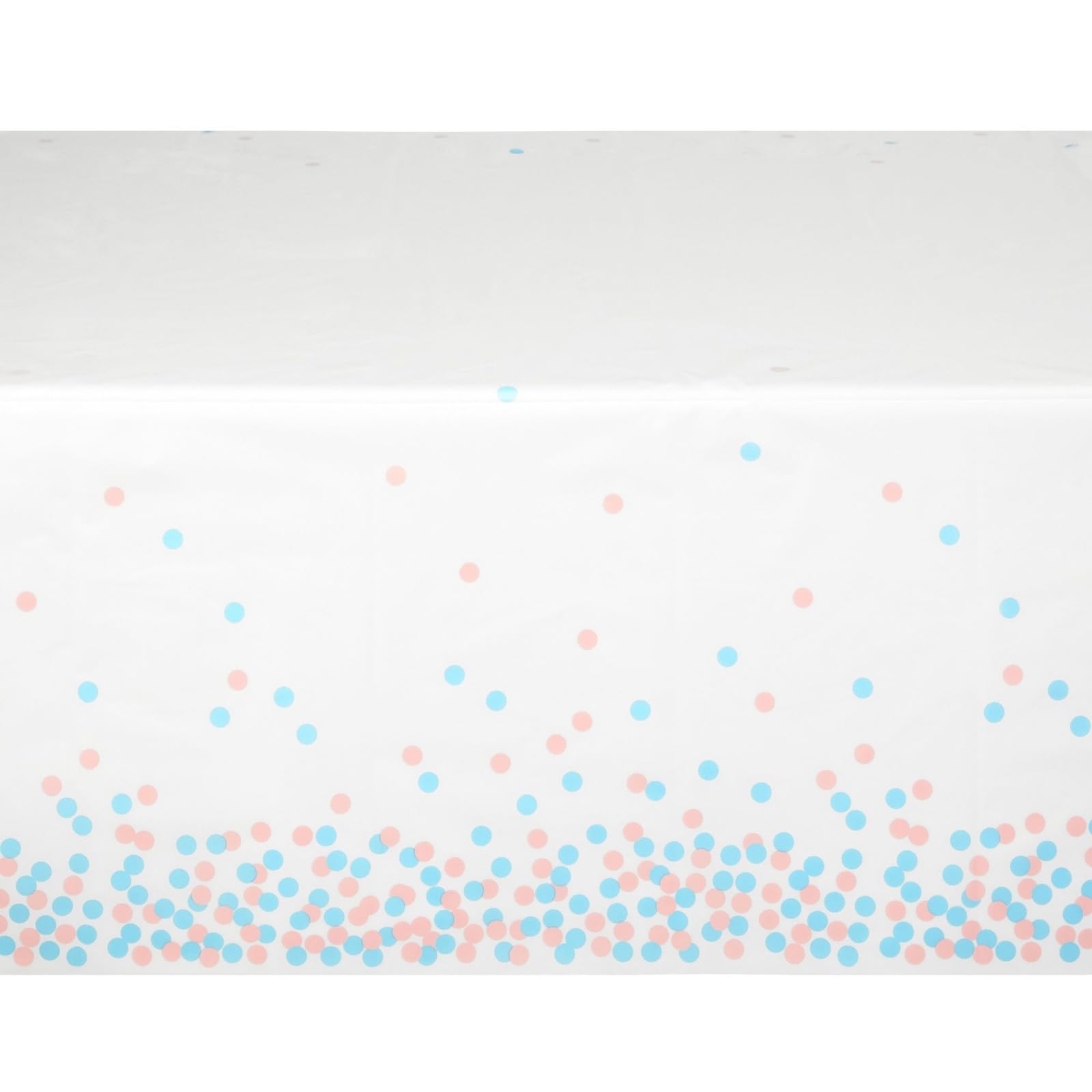 Plastic Table Covers with Pink and Blue Confetti for Gender Reveal (54 x 108 in, 6 Pack)