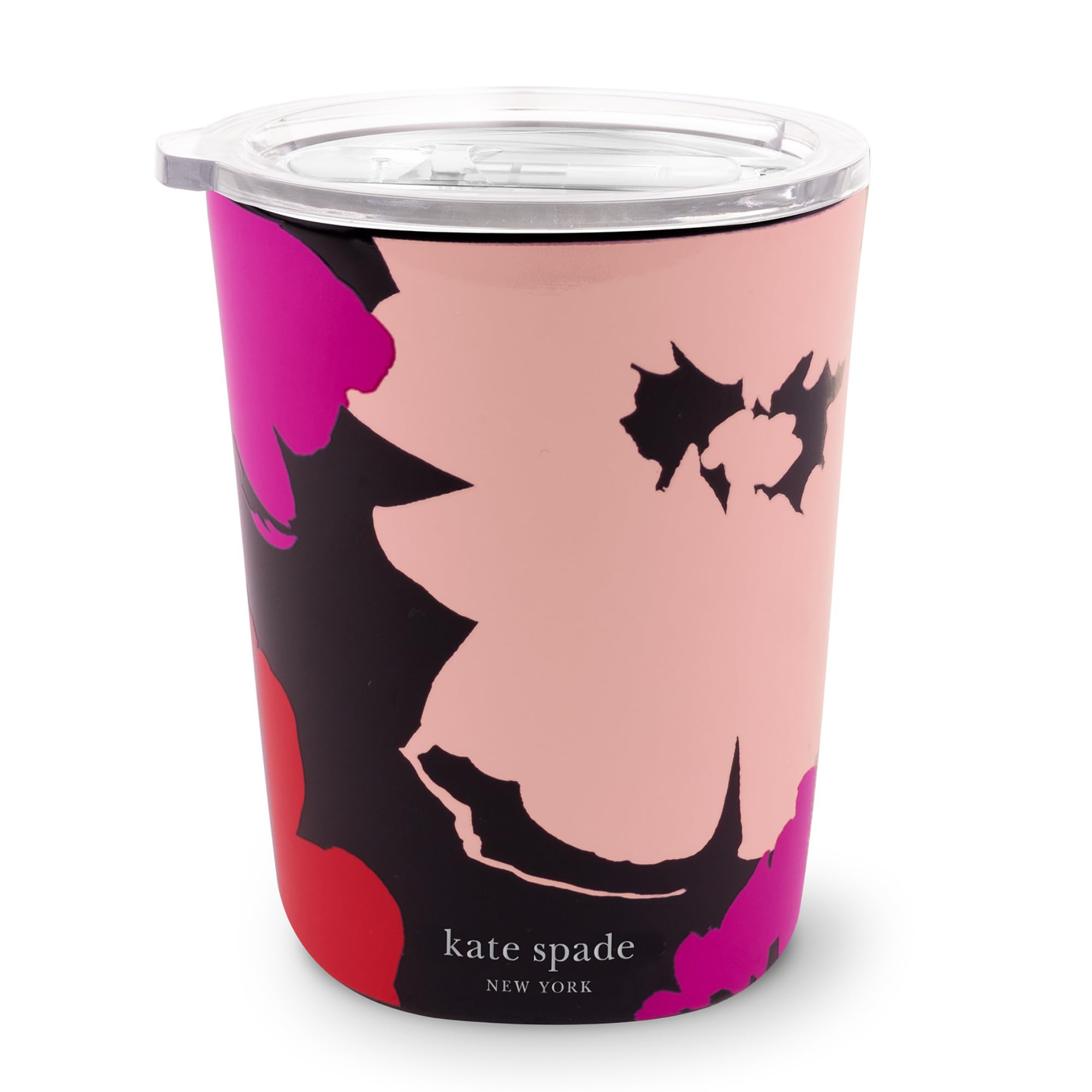 kate spade new york Small Insulated Stainless Steel Tumbler, 12 Ounce Double Wall Travel Coffee Cup with Lid, Painterly Blooms