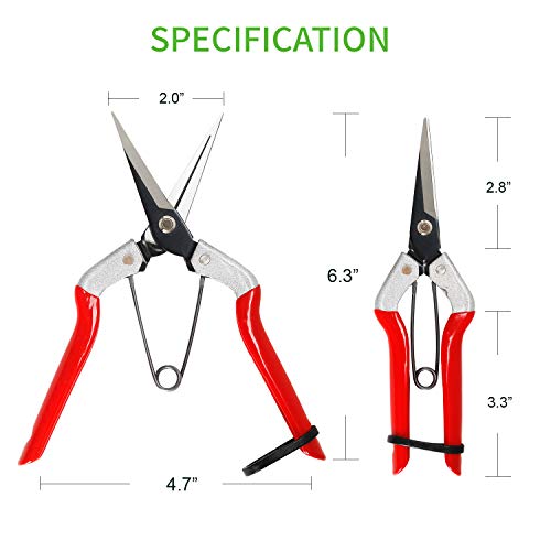 GARTOL Micro-Tip Pruning Shears, Hand Pruner Snips Florist Garden Scissors with Silicone Protective Sleeve, Perfect for Cutting Buds, Flowers, Vegetables and Picking Fruit, Trimming Plants(2 Pack)