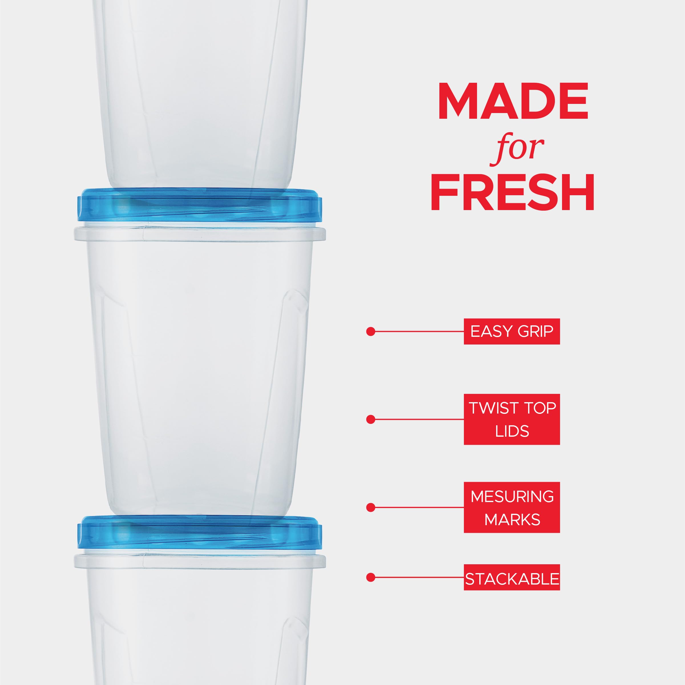 12 Pack Leakproof Freezer Containers for Food with Twist Top Lids - 32 Oz BPA Free Reusable Plastic Soup Containers with Screw On Lids - Ideal for Meal Prep, Leftovers & Pantry Organization