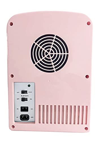 Frigidaire EFMIS151-PINK EFMIS151 Mini Portable Compact Personal Home Office Fridge Cooler Built in Speaker, 4L Capacity, Chills Six 12 oz Cans, 100% Freon-Free & Eco Friendly, standard, Pink