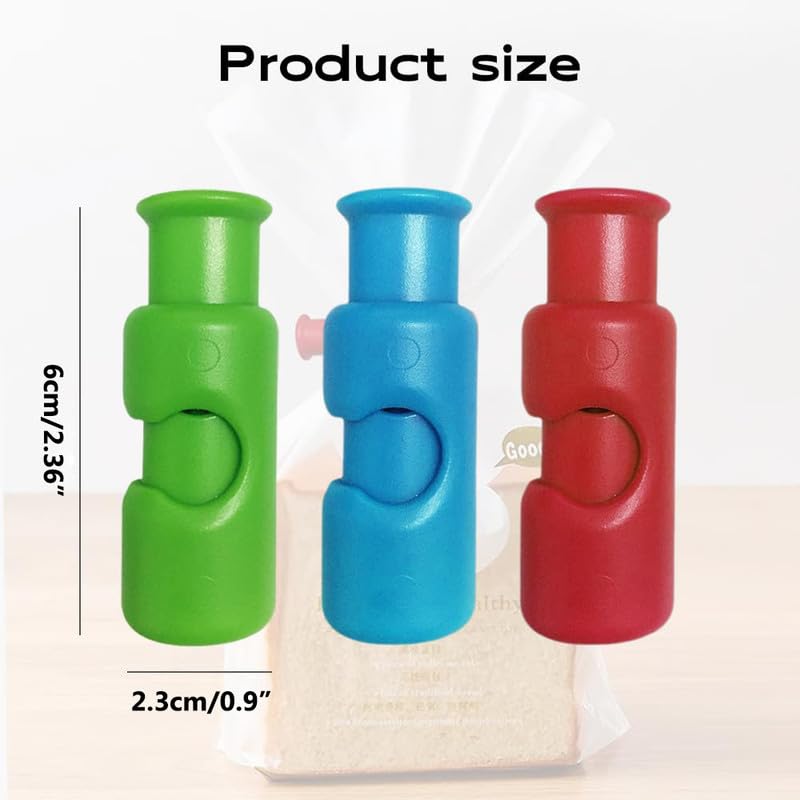 Kruggo Bag Clips, 2024 New Chip Clips, Bag Clips for Food Storage, Snack Bread Sealing Clip, Squeeze Clips for Chips, Food Clips for Bags Plastic, Reusable Grocery Bag Clips (12 pcs)