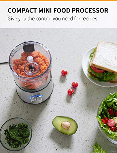 SHARDOR 3.5-Cup Food Processor Vegetable Chopper for Chopping, Pureeing, Mixing, Shredding and Slicing, 350 Watts with 2 Speeds Plus Pulse, Silver