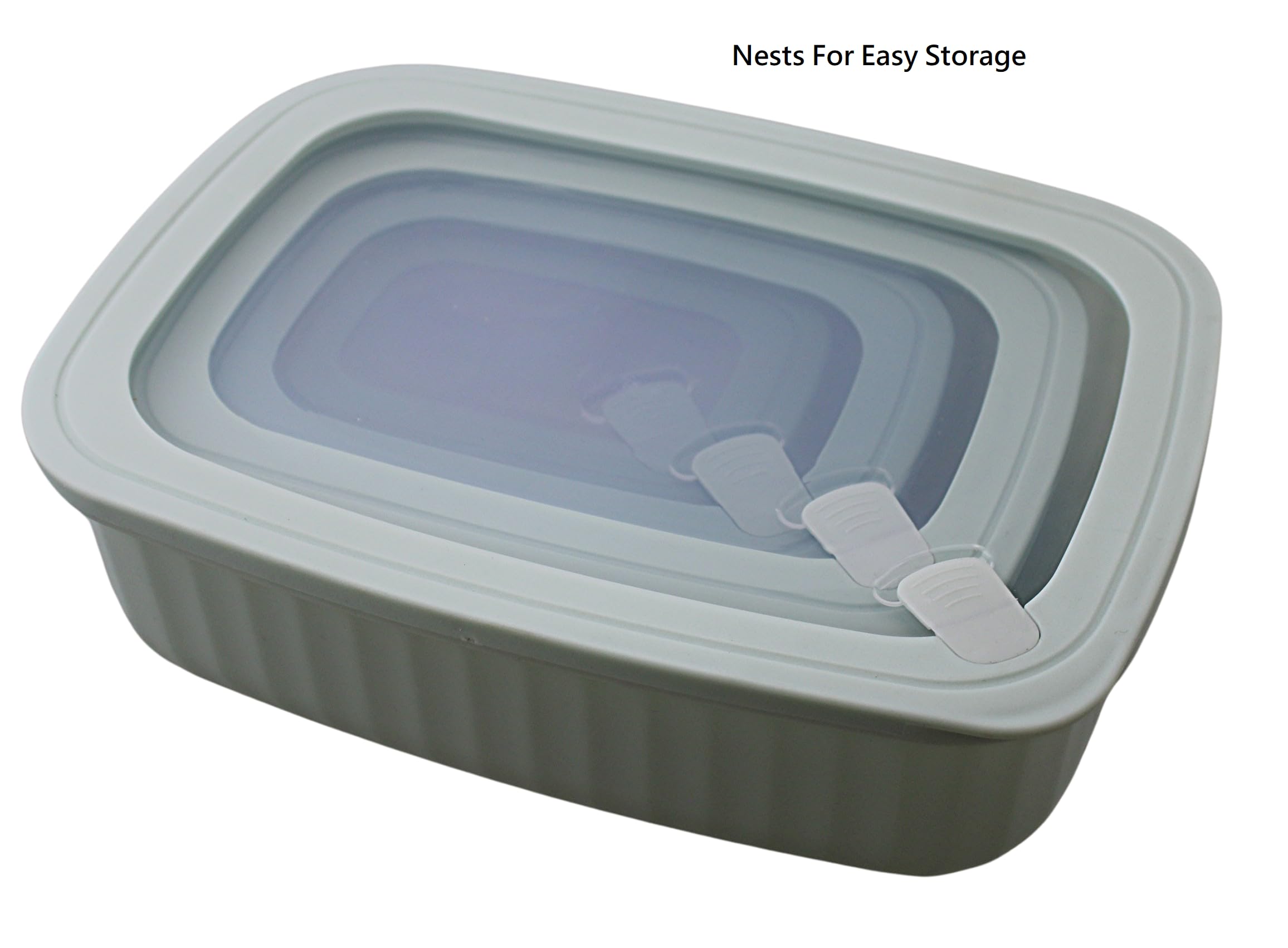 Set of 4 BPA Free Food Storage Containers with Vented Lids Assorted Sizes, Microwave & Freezer Safe, Leftovers, Meal Prep, Fridge Organization Dry Grains Storage by Dependable Industries Inc. (Green)