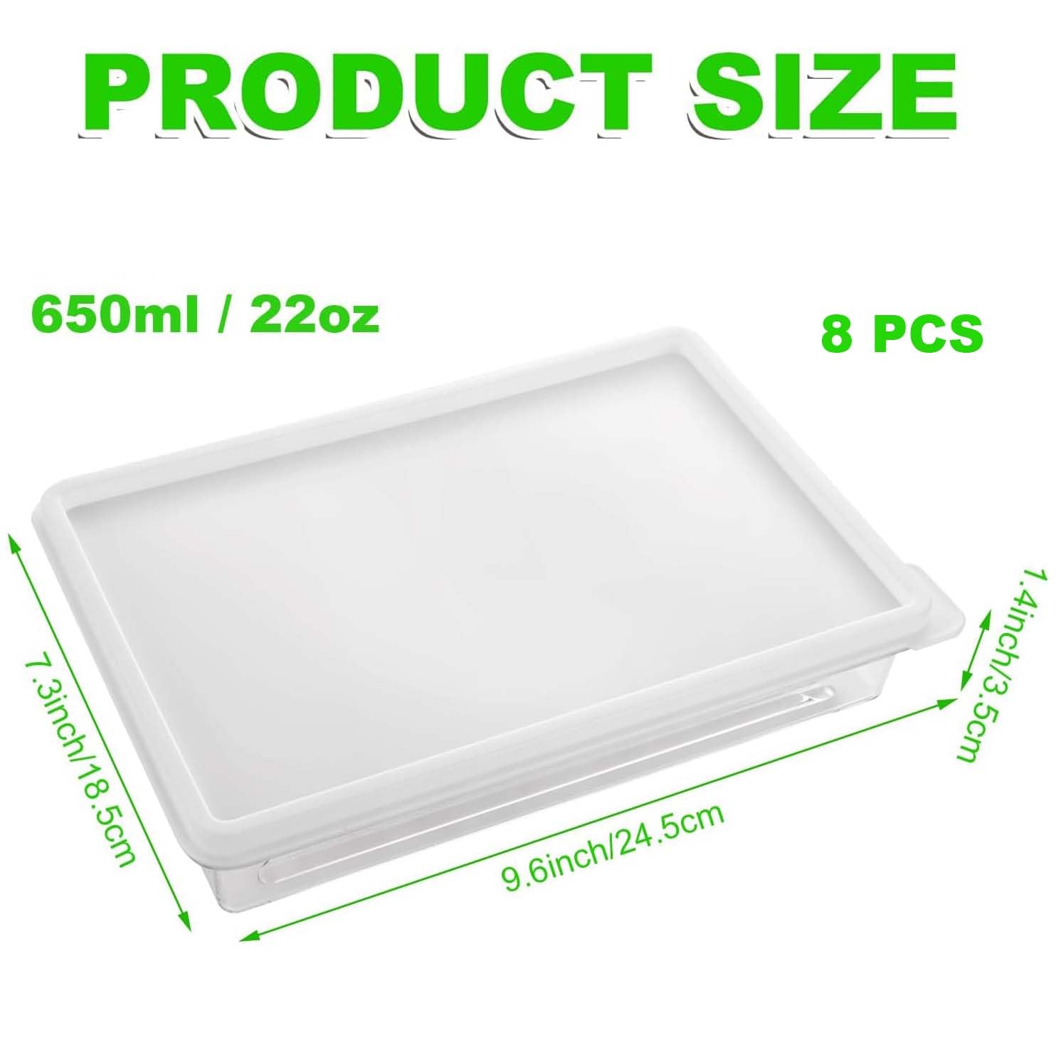 8 Pack Bacon Keeper for Refrigerator, Deli Meat Saver Container with Airtight Lid, Cold Cuts Cheese Holder for Fridge Food Refrigerator Storage Box, Christmas Cookie
