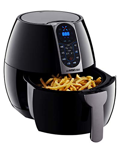 GoWISE USA 3.7-Quart Programmable Air Fryer with 8 Cook Presets, GW22638 - Black