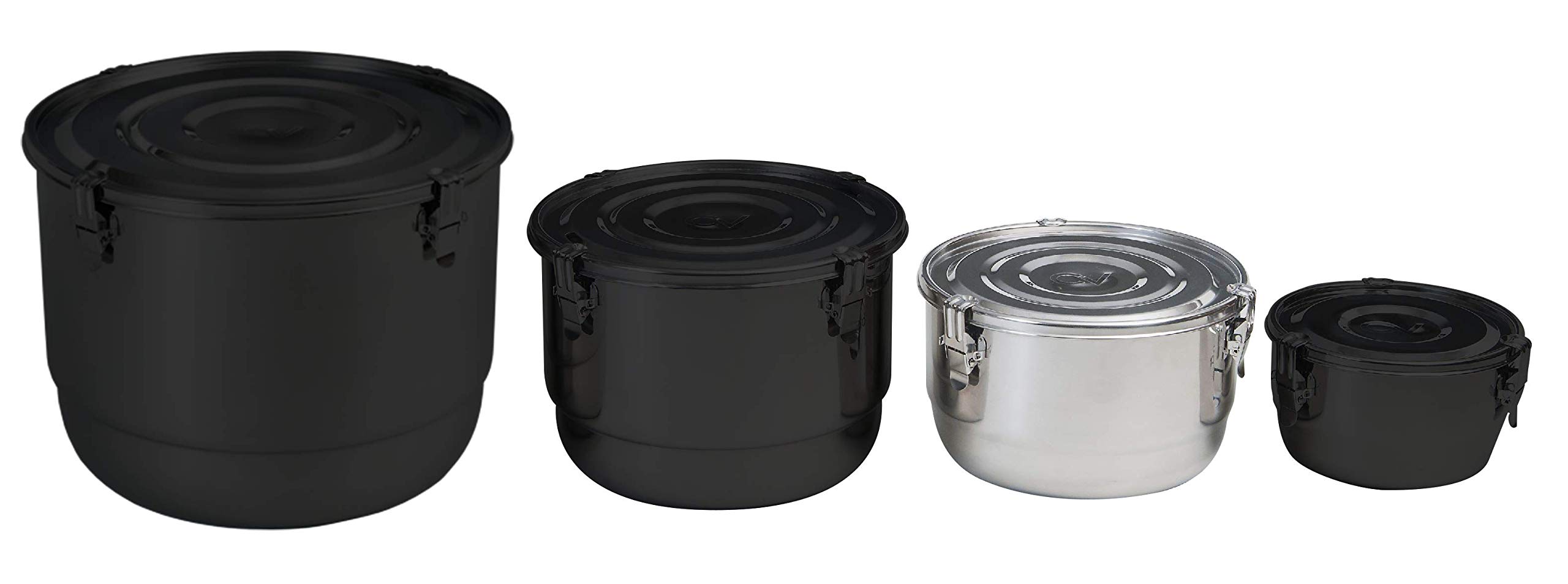 CVault 4 Liter Airtight Humidor Storage Container for Herbs, Weed, Spices, Food - Stainless Steel Harvest Container w/ Humidity Pack
