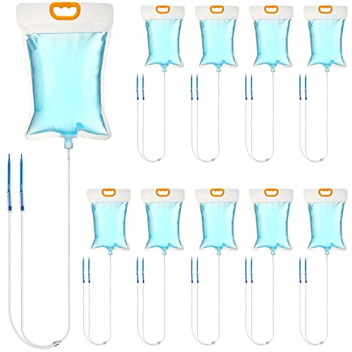 Plant Water Bag Automatic Plant Watering Drip Irrigation Kit with 3.5 L Water Bag and Adjustable Control Valve Switch Automatic Drip Irrigation Kits for Indoor Outdoor Garden (10 Pieces)