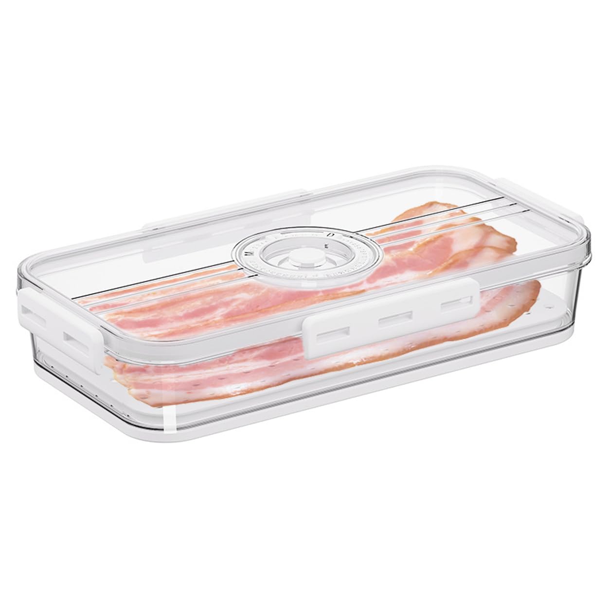Vellsenne Bacon Container Airtight with Time Recording - Bacon Container Keeper Holder for Refrigerator Bacon Storage Container for Fridge Bacon Storage Box
