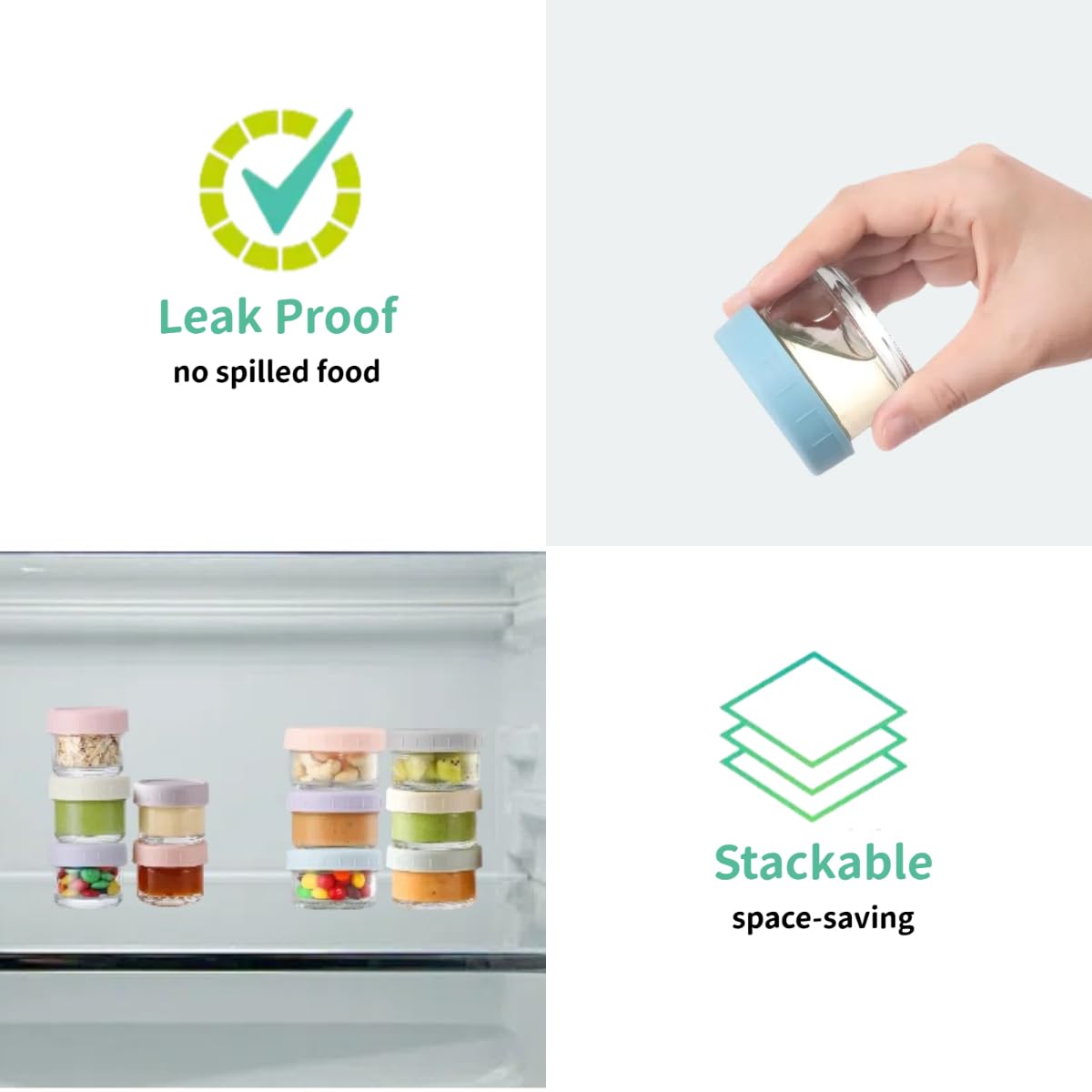Small Glass Jars with Lids [6 Pack], Salad Dressing Container To Go, Condiment Containers & Dipping Sauce Cups, Glass Meal Prep Containers for Lunch Box (1.7oz)