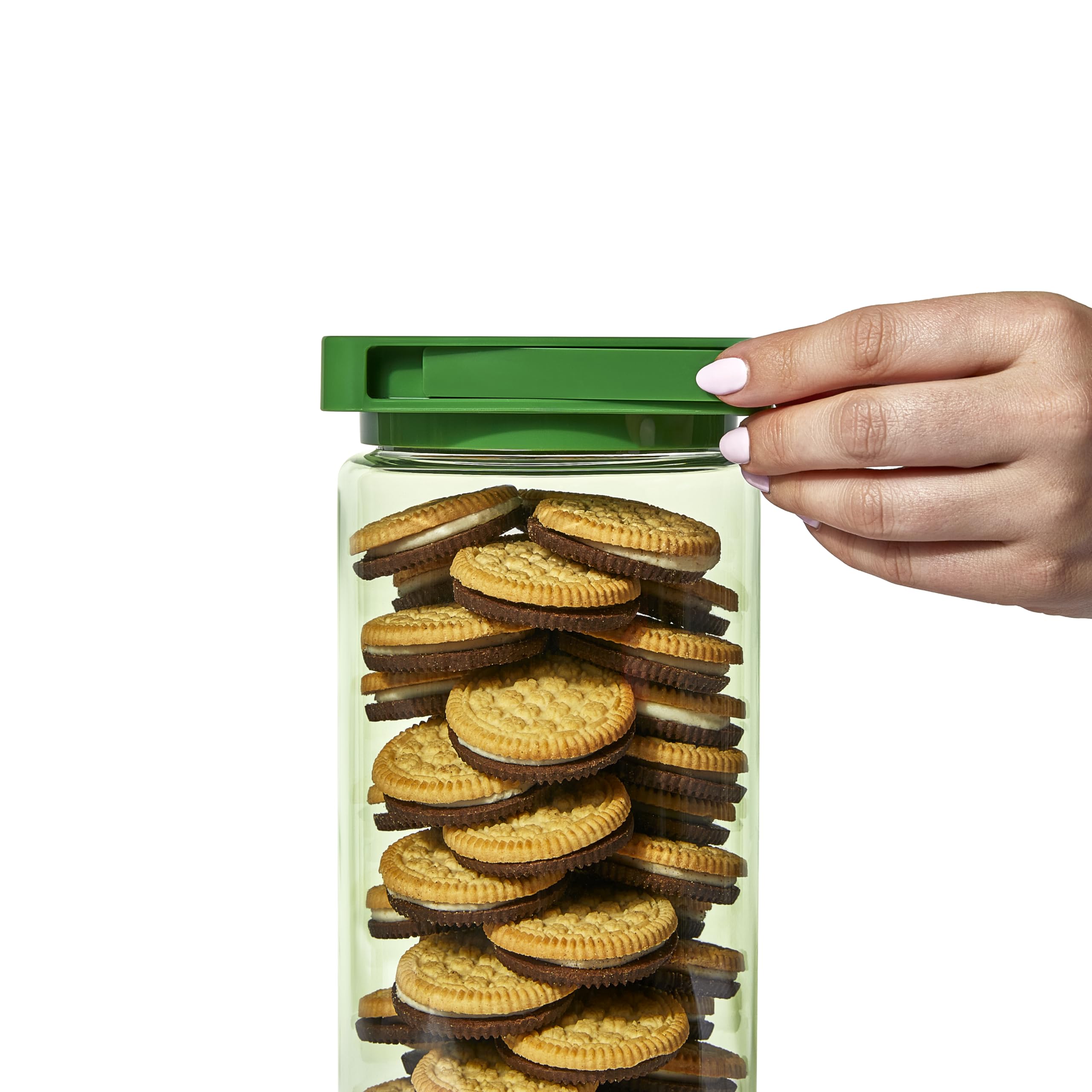 Cliik 3-Pack Magnetic Stackable Kitchen Containers, Jars for Organization and Storage, Kitchen Storage & Pantry Organizer with Lid, Shatterproof, Leakproof & Airtight