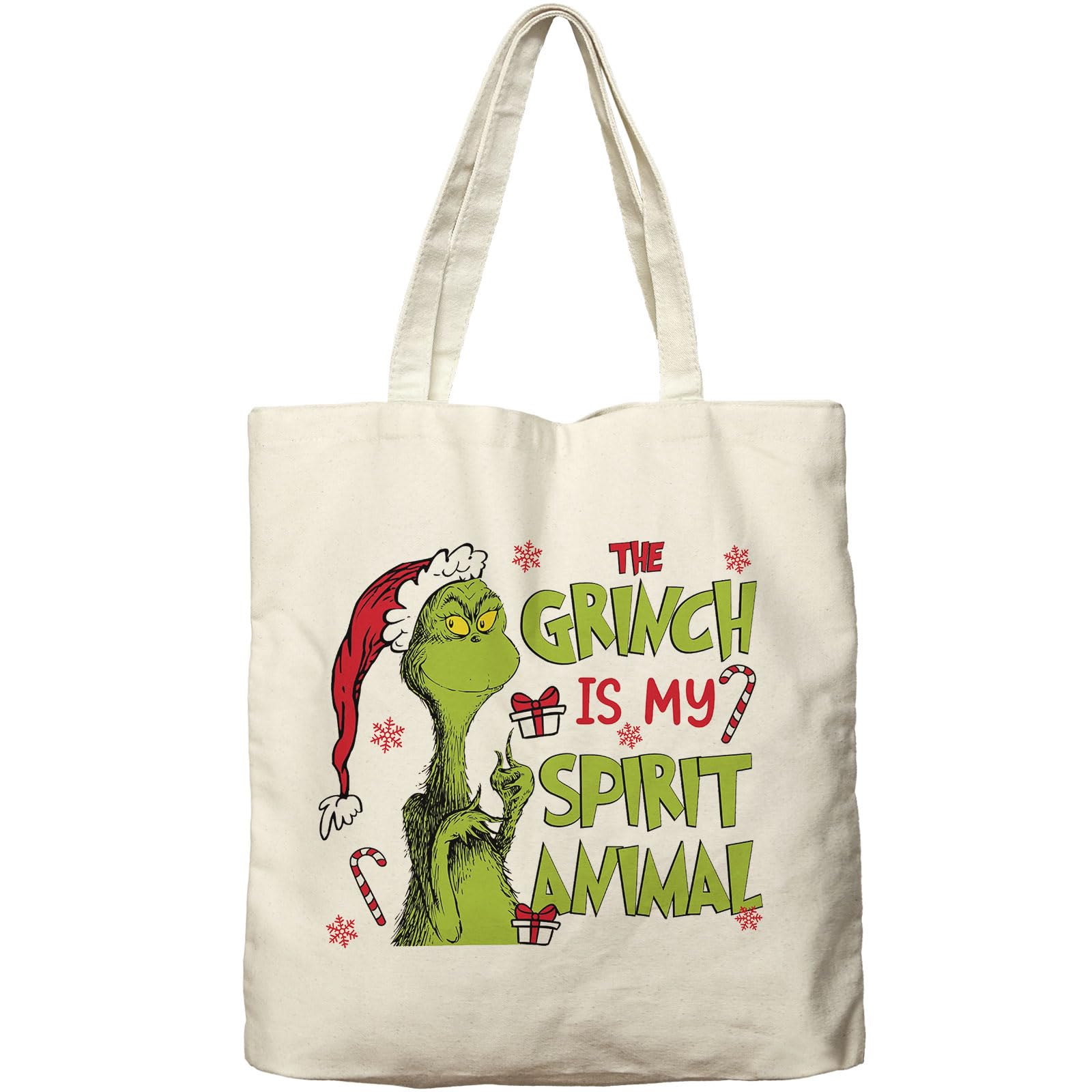 Dlzdn Christmas Canvas Tote Bag For Women Aesthetic Monster Is My Spirit Animal Tote Bag Shopping Grocery Bag Beach Bag Gifts for Women Teacher Bag Reusable Grocery Bag