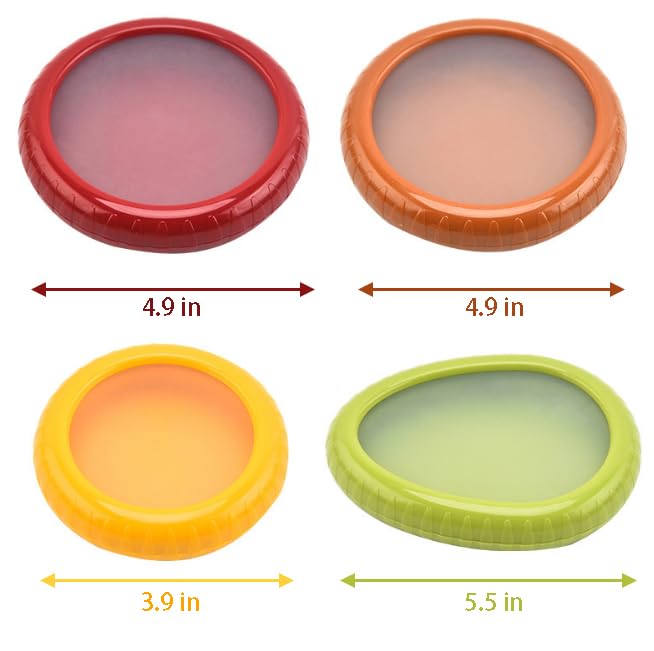 OLACHIKKO Avocado Saver For Fridge, Set Of 4 Silicone Food Storage Container-Ideal For Garlic, Onions, Lemens And Potatoes