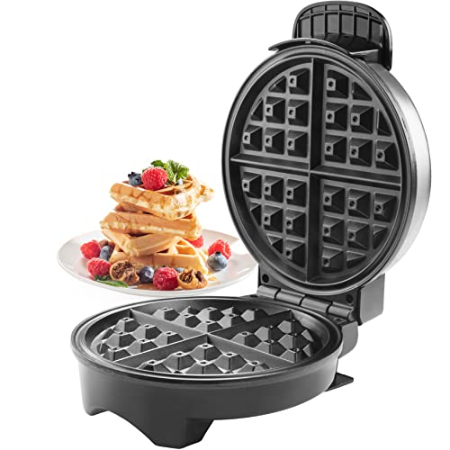 Belgian Waffle Maker - Non-Stick 7" Waffler Iron w Adjustable Browning Control, Electric Baker Makes Thick, Fluffy Waffles, Kitchen Essential for Breakfast, Great Gift or Morning Treat