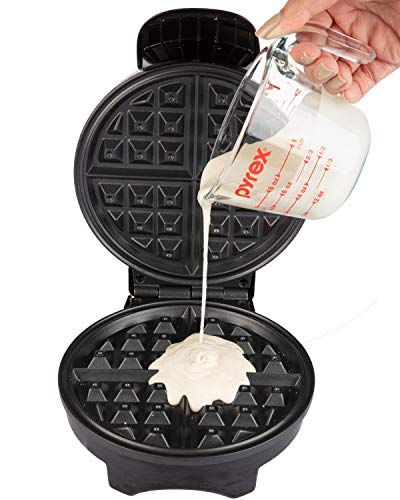 Belgian Waffle Maker - Non-Stick 7" Waffler Iron w Adjustable Browning Control, Electric Baker Makes Thick, Fluffy Waffles, Kitchen Essential for Breakfast, Great Gift or Morning Treat