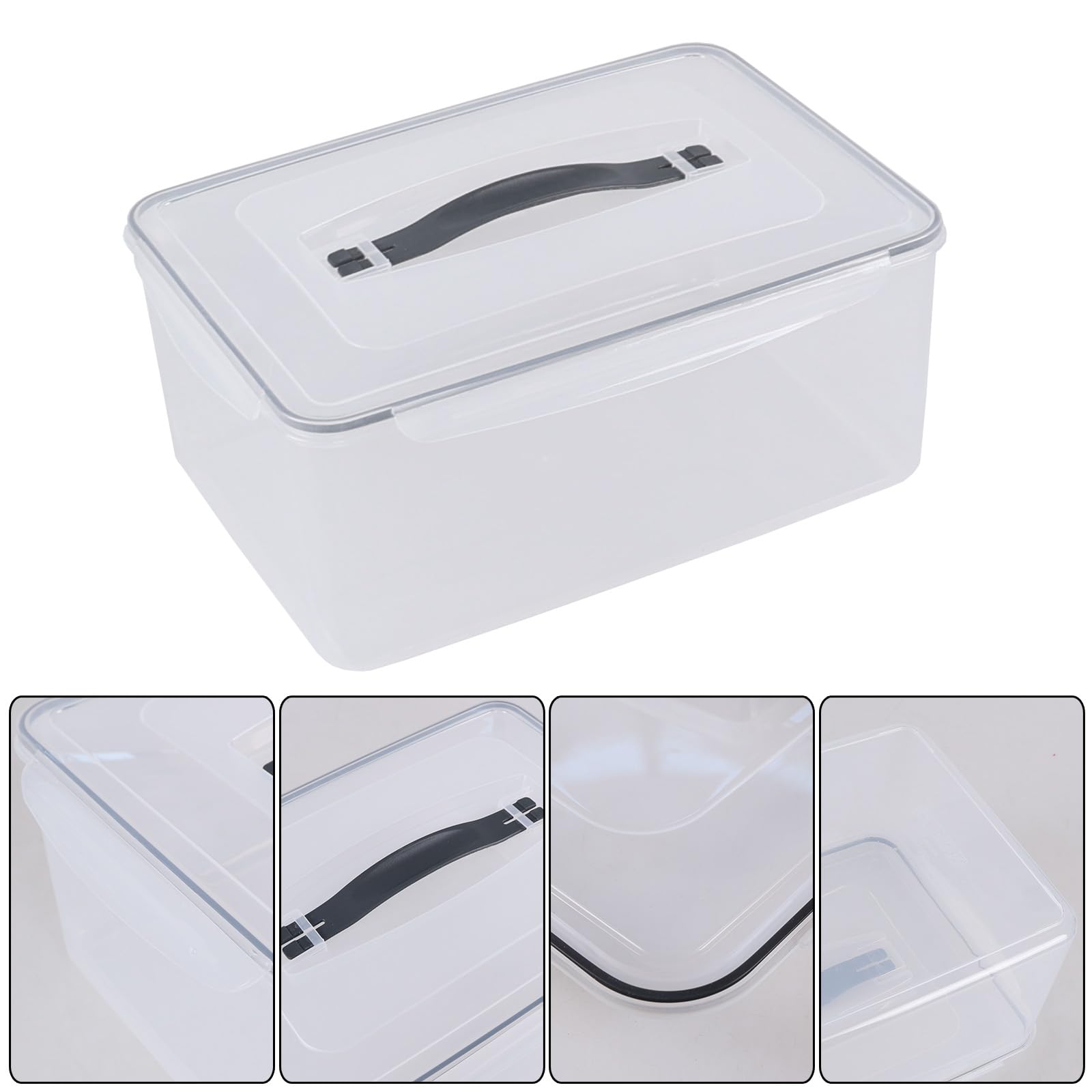 Ortodayes 15 Liter Clear Plastic Airtight Food Containers with Lid, 6 Pack Latching Storage Container Box