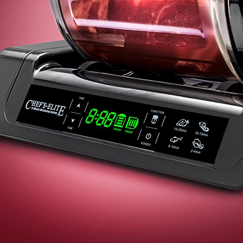 STX International STX-1000-CE Chef's Elite 15 Minute Meat & Vegetable Vacuum Tumbler Marinator with Auto Shut Off and Free Meat Tenderizer