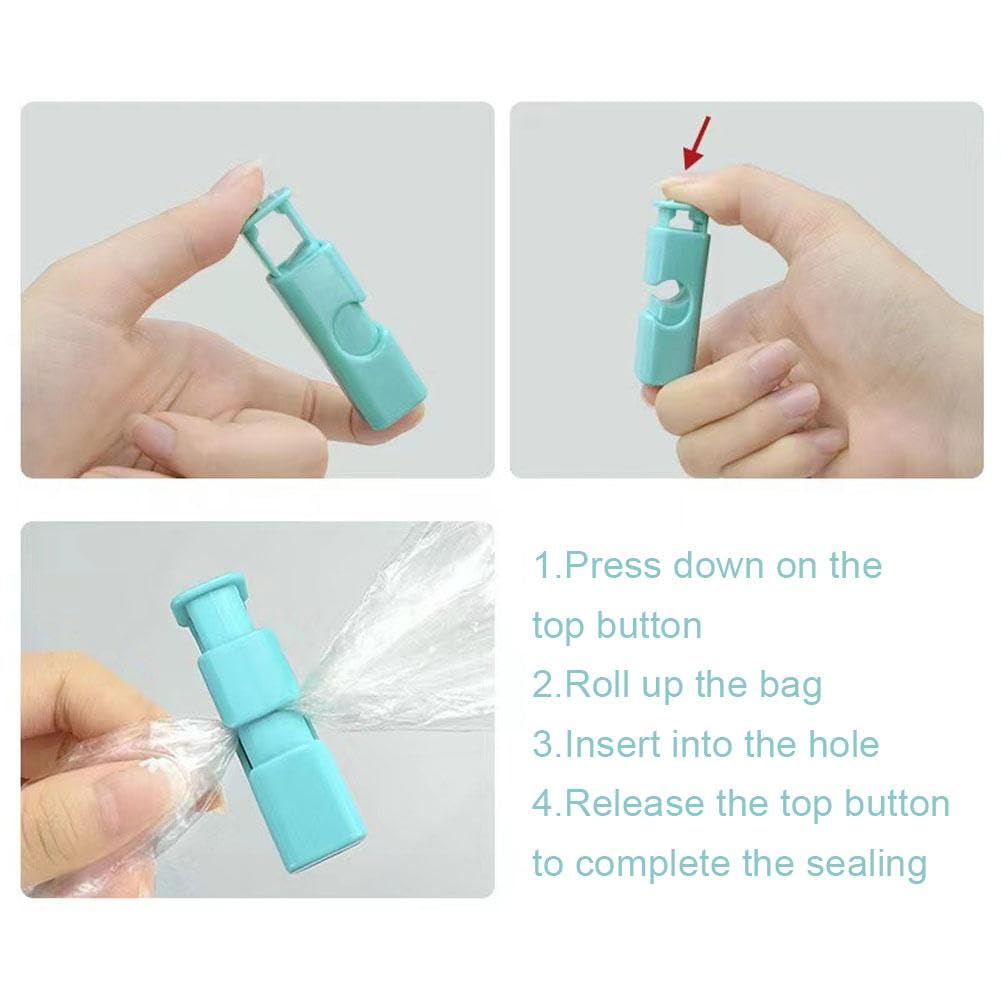 Generic Bag Clips, 5PCS Squeeze and Lock Bread Bag Clips for Food Storage, Reusable Plastic Bag Clips, Snack Bread Clips for Bags, 1 Seconds Easy-to-Use Bread Bag Closures Food Container Sets (Blue)