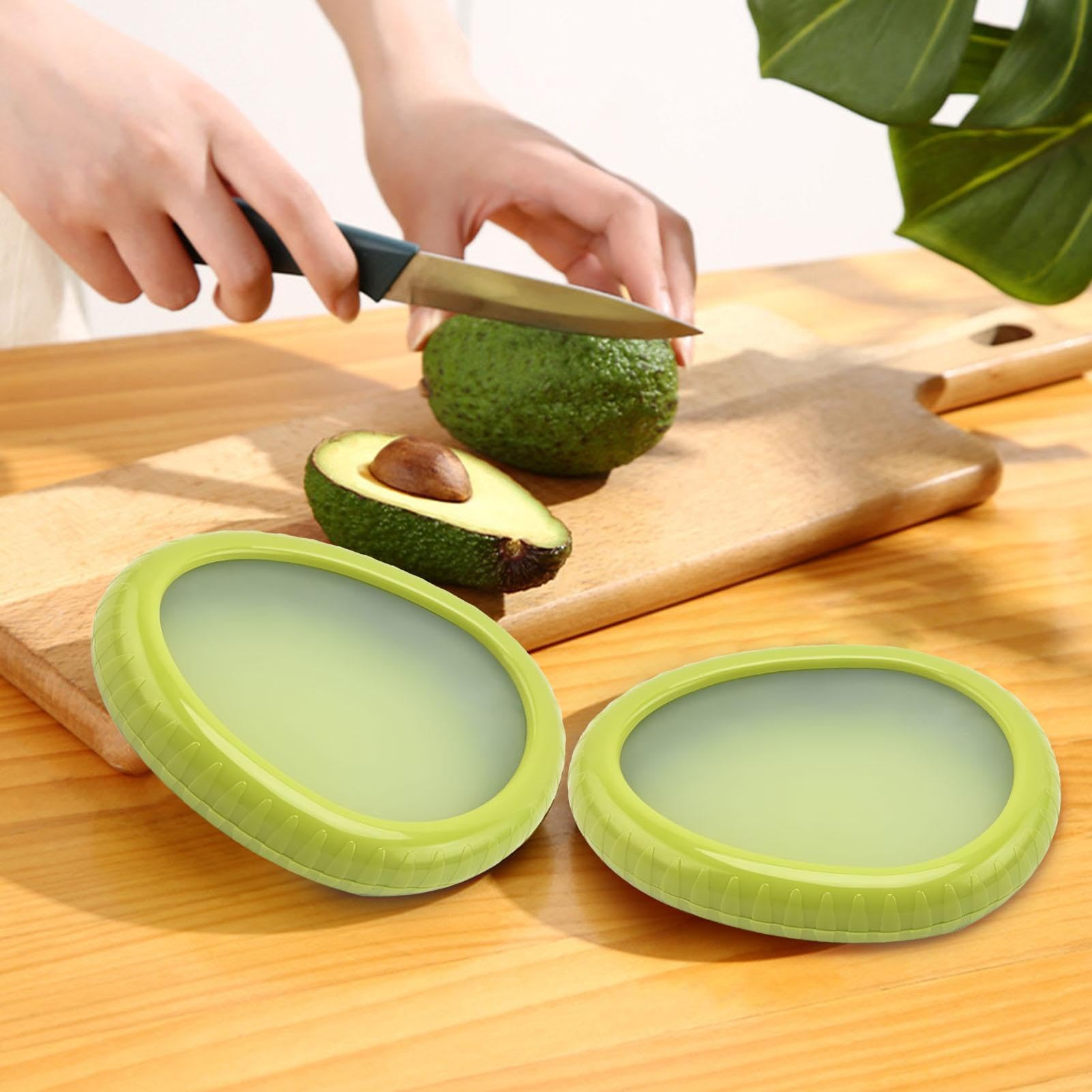 Generic Avocado Storage Organizer, 2pcs Avocado Saver Refrigerator Saver Keeper Storage Box, Fruit and Vegetable Storage Containers for Fridge, Reusable Silicone Fruit Organiser, IAM56N3SAX51KRKP1F6C