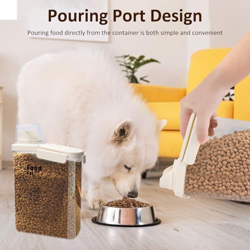 hoforife 2 Pcs Airtight Cereal Containers Storage Set for Kitchen, Large Plastic Rice Dry Food Dispenser Non-Bpa (85oz)