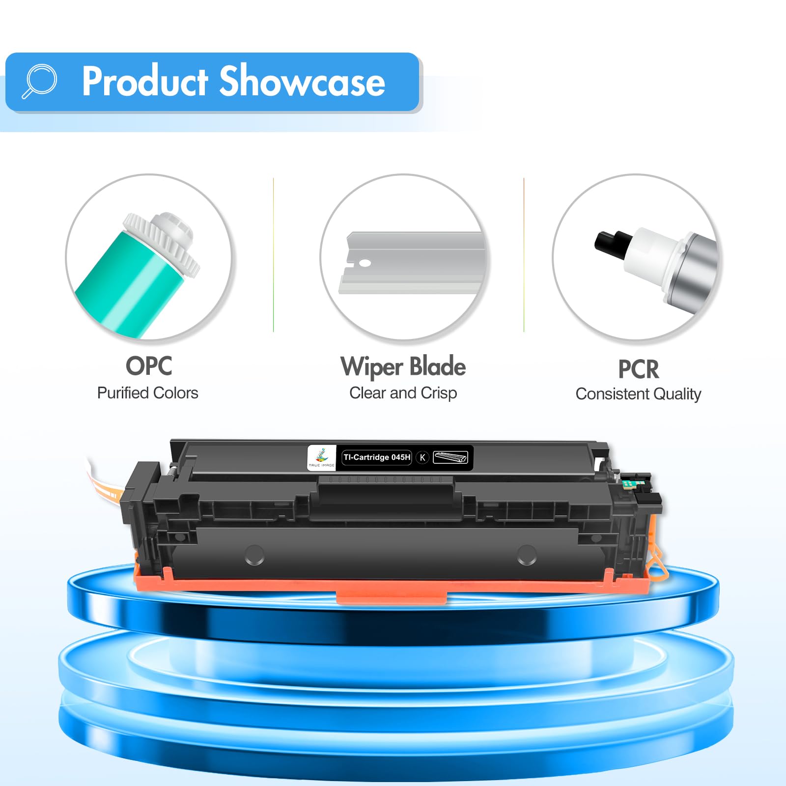 TRUE IMAGE Compatible Toner Cartridge Replacement for Canon 045 045H MF634Cdw Toner Canon Color ImageCLASS MF634Cdw MF632Cdw LBP612Cdw MF632 LBP612 Ink Printer (Black Cyan Yellow Magenta, 4-Pack)