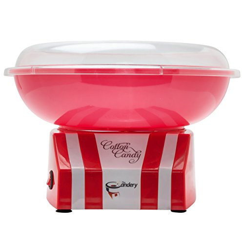 The Candery Cotton Candy Machine and Floss Bundle- Bright, Colorful Style- Sugar Free Candy, Sugar Floss, for Birthday Parties - Includes 3 Floss Sugar Flavors 12oz Jars and 50 Paper Cones & Scooper