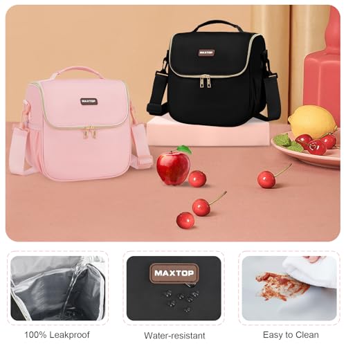 MAXTOP Lunch Bag for Women Insulated Lunch Box with Adjustable Shoulder Strap Reusable Lunch Tote Leakproof Thermal Cooler Bag for Work Camping Picnic
