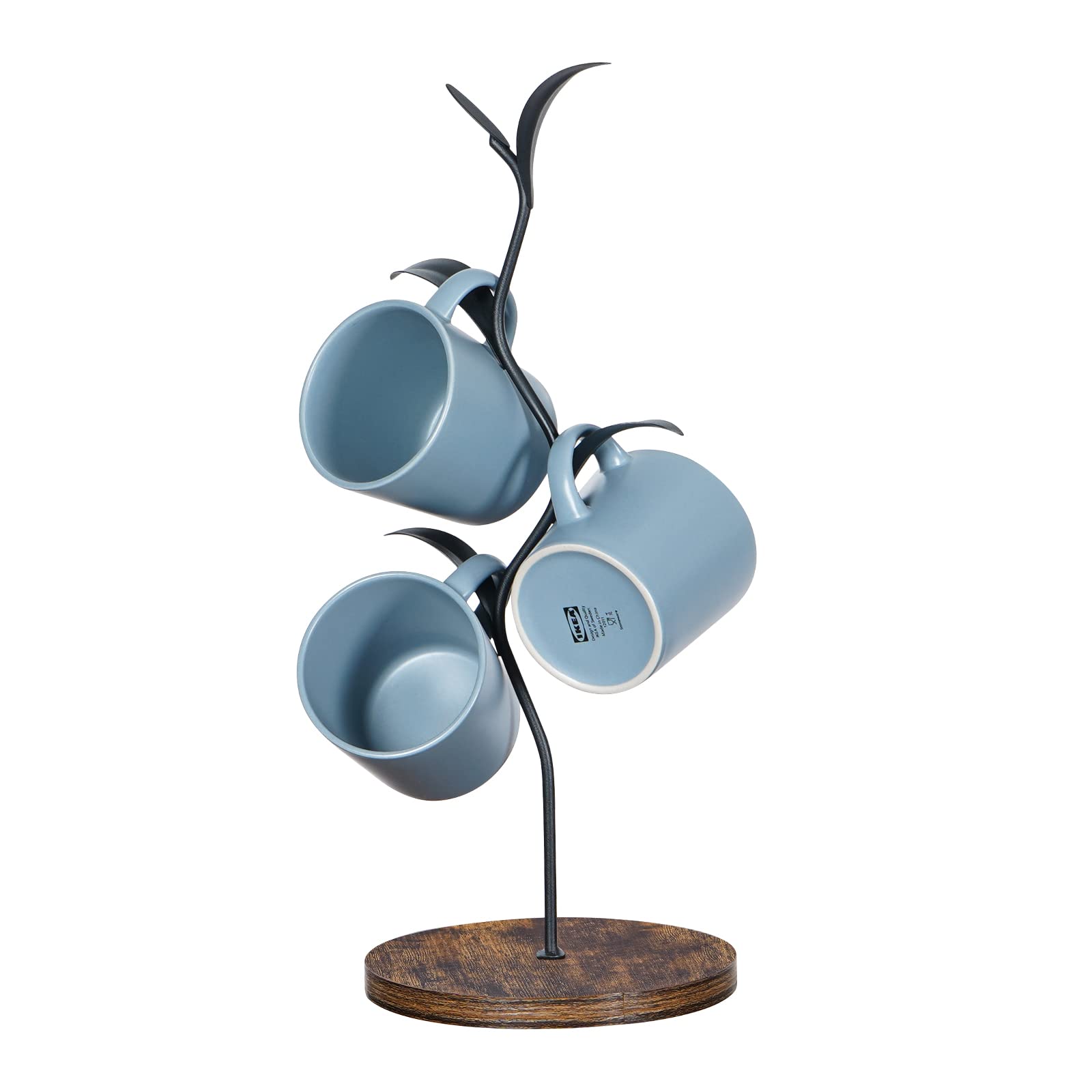Bennio Brenny Mug Holder Tree, Countertop Mug Tree, Mugs & Tea Cup Storage Rack, Coffee Cup Holder with 5 Hooks, Rustic Coffee Cups Organizer, Wood Creative Tool for Home Coffee Stations