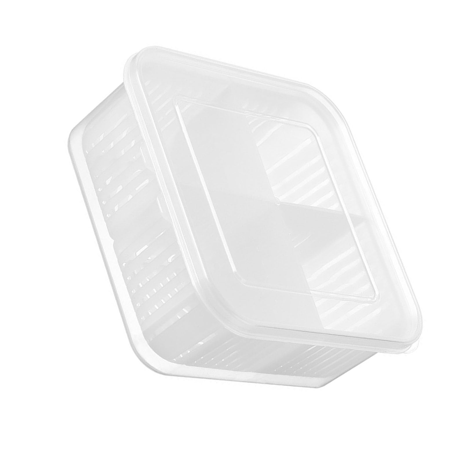 Generic Vegetable Storage Container, Draining Storage Containers 4 Compartments with Lid for Ginger Garlic for Picnic, Genericwbvqg87gr3