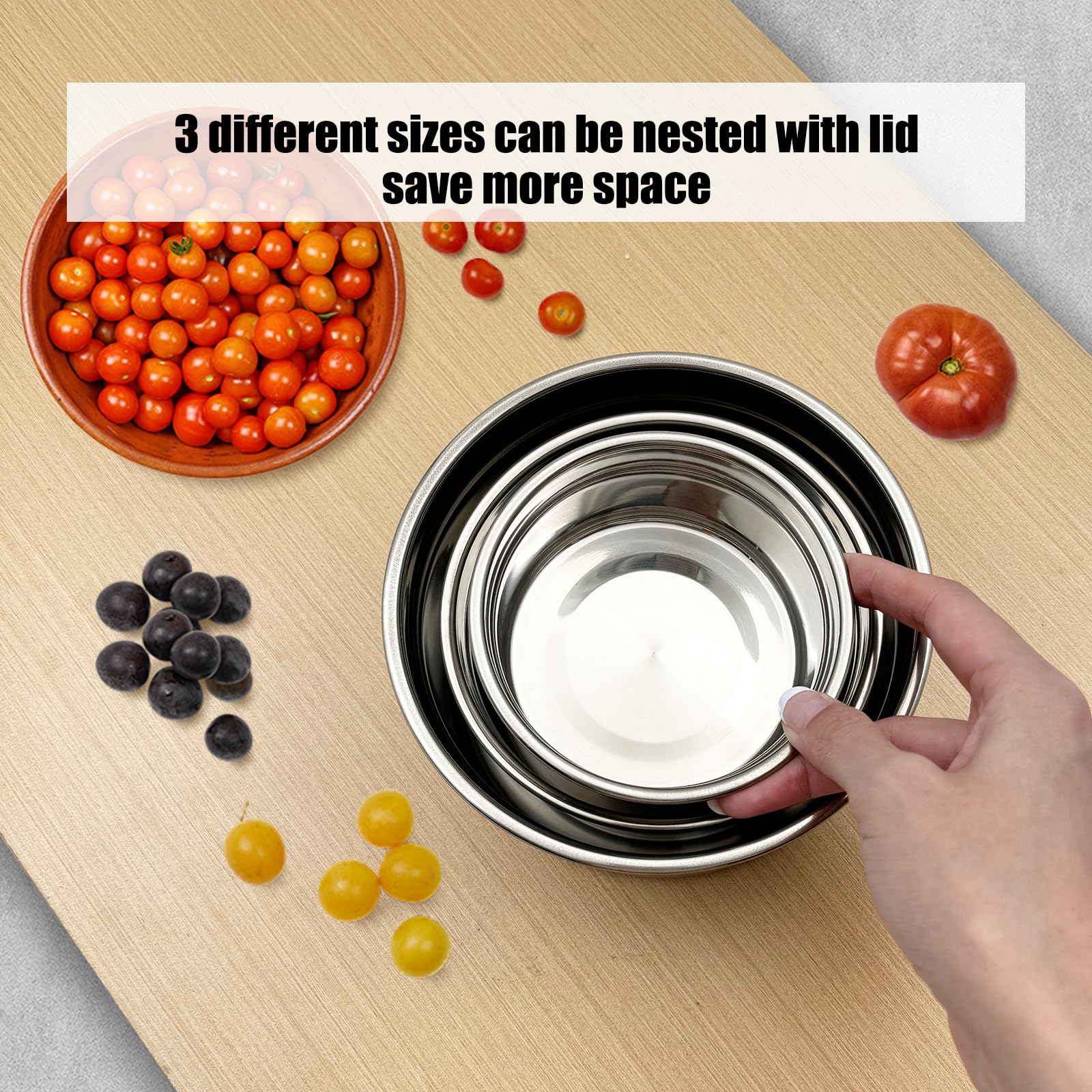 BSDLZCH 3pcs Stainless Steel Food Storage Container Set, Sealed Bowl With Cover Round Meal Prep Lunch Bento Box Kitchen Fresh-keeping Bowl Airtight Food Container for Oven Freezer (Green)