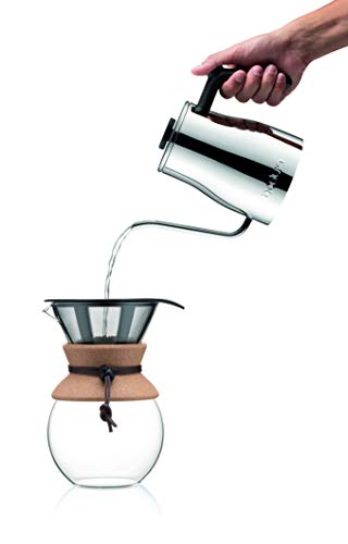 Bodum Bistro Gooseneck Electric Water Kettle, 34 Ounce, Chrome, Stainless Steel
