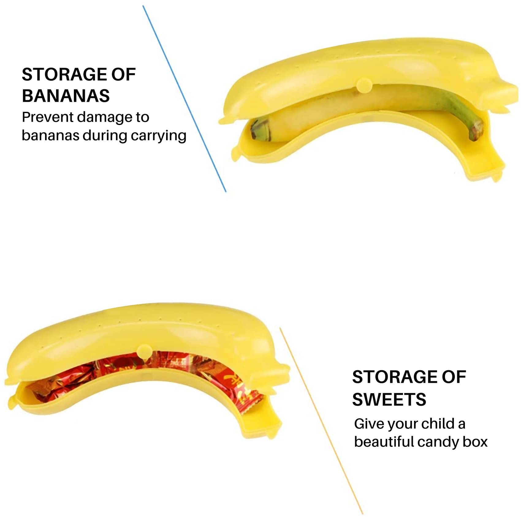 FUDTRO Cute Fruit Banana Protector Box Holder Case Lunch Container Storage Banana Case Kitchen Tools Plastic