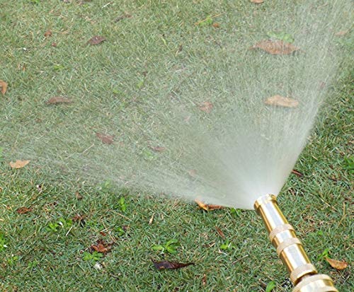 Kasian House Heavy-Duty Brass Garden Hose Nozzle, Easy Adjustable Twist Control Water Hose Sprayer Nozzle, Fits Standard Hoses, Garden Sprayer, Spray Nozzle
