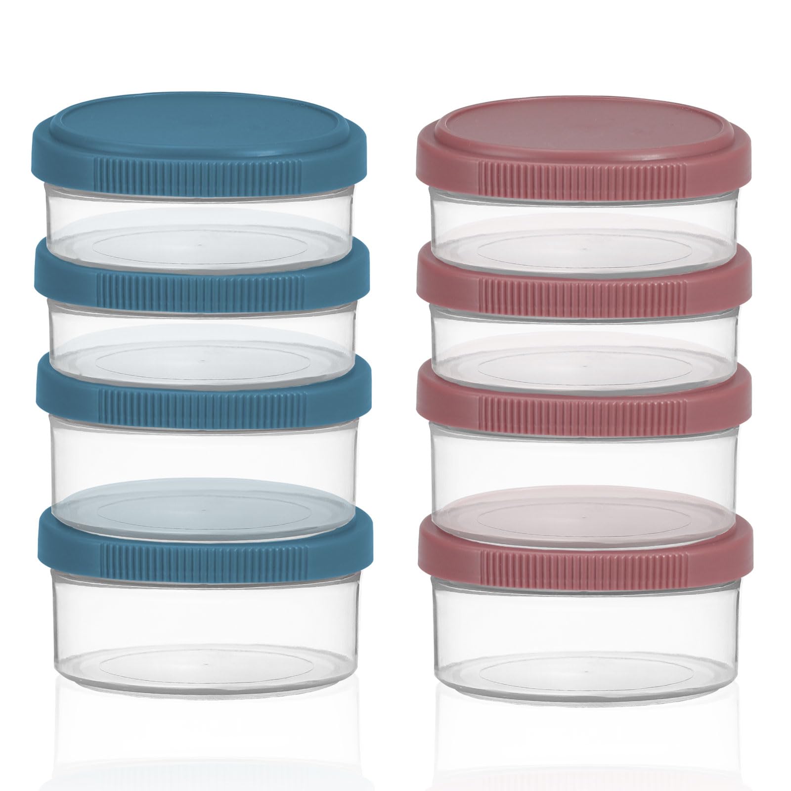 LELE LIFE 8Pcs Leakproof Salad Dressing Container to Go, 1.7oz and 2.5oz Condiment Containers with Screw Lids, Small Dipping Sauce Cups for Lunch Box, Dishwasher Safe