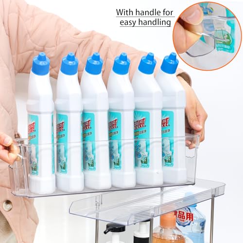2 Set 2 Tier Bathroom Under Sink Organizers and Storage - 14.8"Deep x 5.1" Width - Suitable as Pantry Drawers Slide Out Shelves,Under Kitchen Sink Organizer,Narrow Pull Out Under Cabinet Organizer