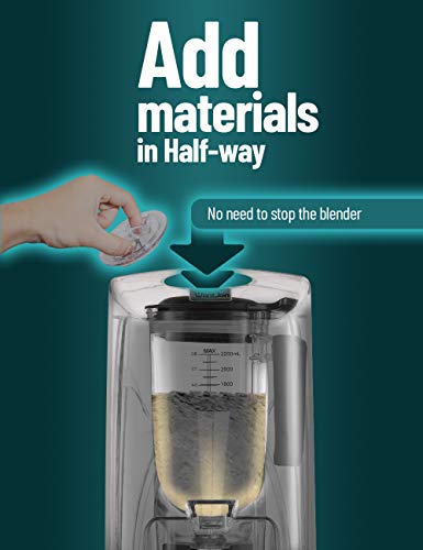 WantJoin Professional Commercial Blender With Shield Quiet Sound Enclosure 2200W Industries Strong and Quiet Professional-Grade Power, Self-Cleaning, Black