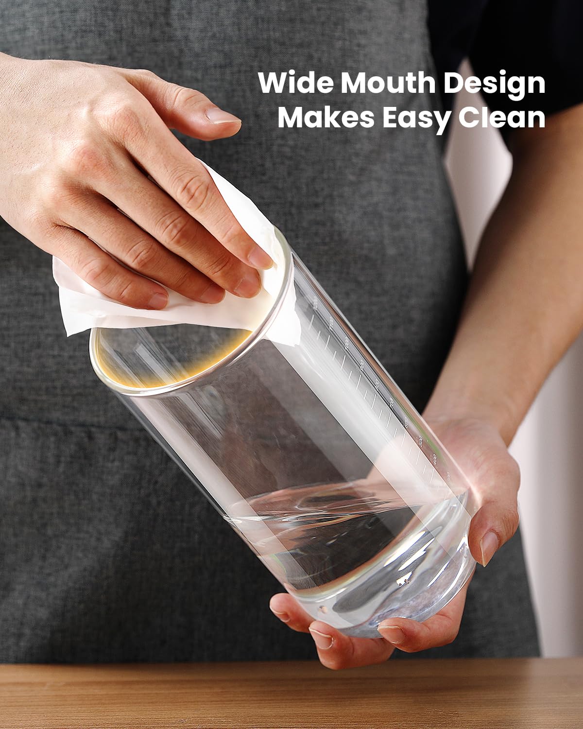 One-Press Button Coffee Canister with Airtight Lid, Borosilicate Glass Coffee Container with PP Silicone Lid, Food Storage Container for Grounds Coffee, 1lb Beans, Flour, Cereal, Sugar