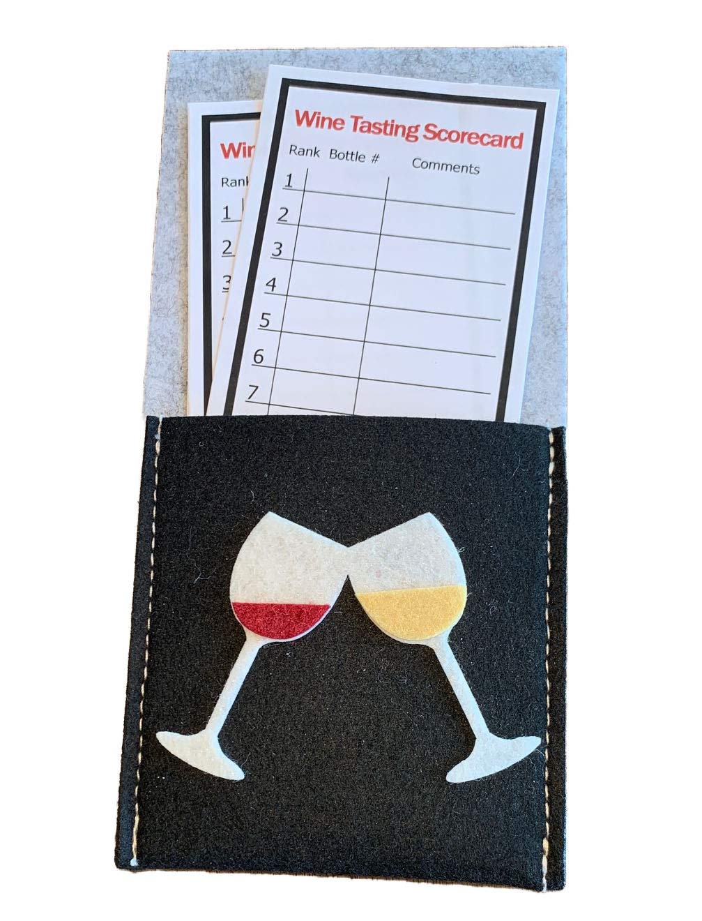 Wine Tasting Party Silverware Holders - 8 Pack Made of Sturdy, Colorful Felt with Fun Wine Bottle, Glass and Grape Images. Terrific for Entertaining or Book Club Hostess or House Warming Gift