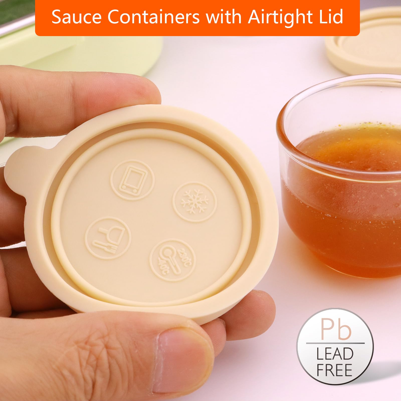 Matifaner Salad Dressing Container To Go, 2.7 oz Glass Small Condiment Container with Lids, Dipping Sauce Cups for Lunch Box, Leakproof Reusable Sauce Containers, Salad Jars Meal Prep (2.7oz×2pcs)