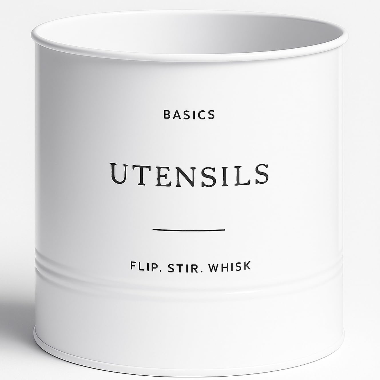 D'Lifeful Farmhouse Kitchen Utensil Holder (Jumbo Size - 7" x 7ā) - Large Utensil Caddy for Countertop, Utensil Holder for Kitchen Counter Decor, Utensil Organizer (White)